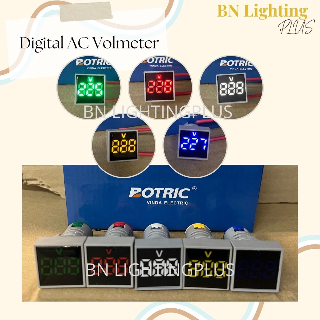 [Botric] Digital AC Voltmeter ดิจิตอลโวลต์มิเตอร์ ติดตู้คอนโทรล ตู้ไฟ ...