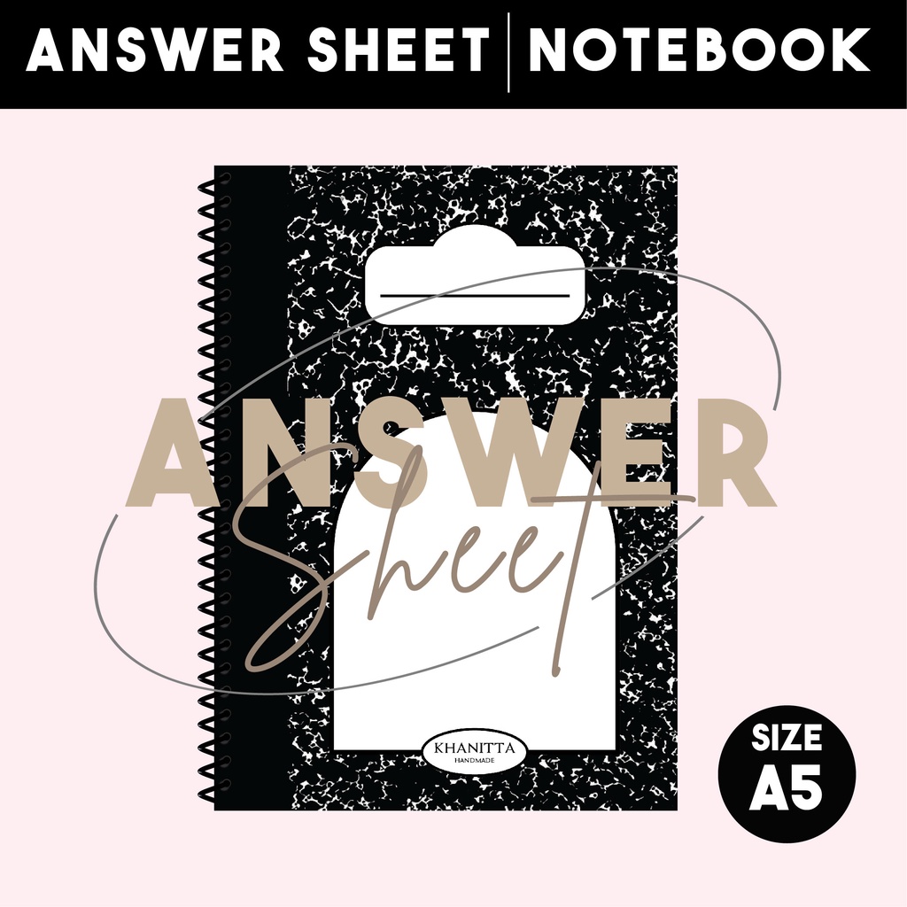 สมุดกระดาษคำตอบ Answer Sheet Notebook แบบรูปเล่ม 60 หน้า ขนาด A5 ...