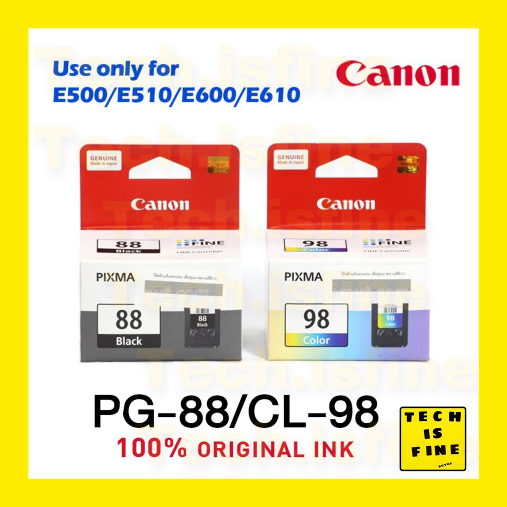 Canon PG-88 BK , CL-98 CO อิงค์เจ็ทแท้ Pixma E500 , E510 , E600 , E610 | Shopee Thailand