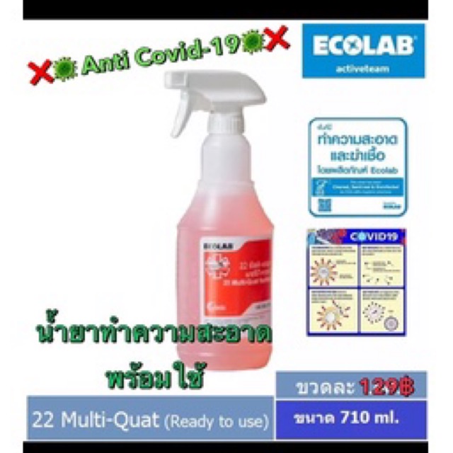ECOLAB 22 MULTI-QUAT SANITIZER | Shopee Thailand