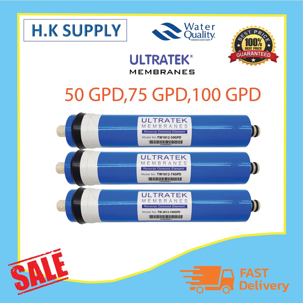 Ultratek ไส้กรองน้ำ ไส้กรองเมมเบรน RO เมมเบรน Membrane 50 75 100 150 ...