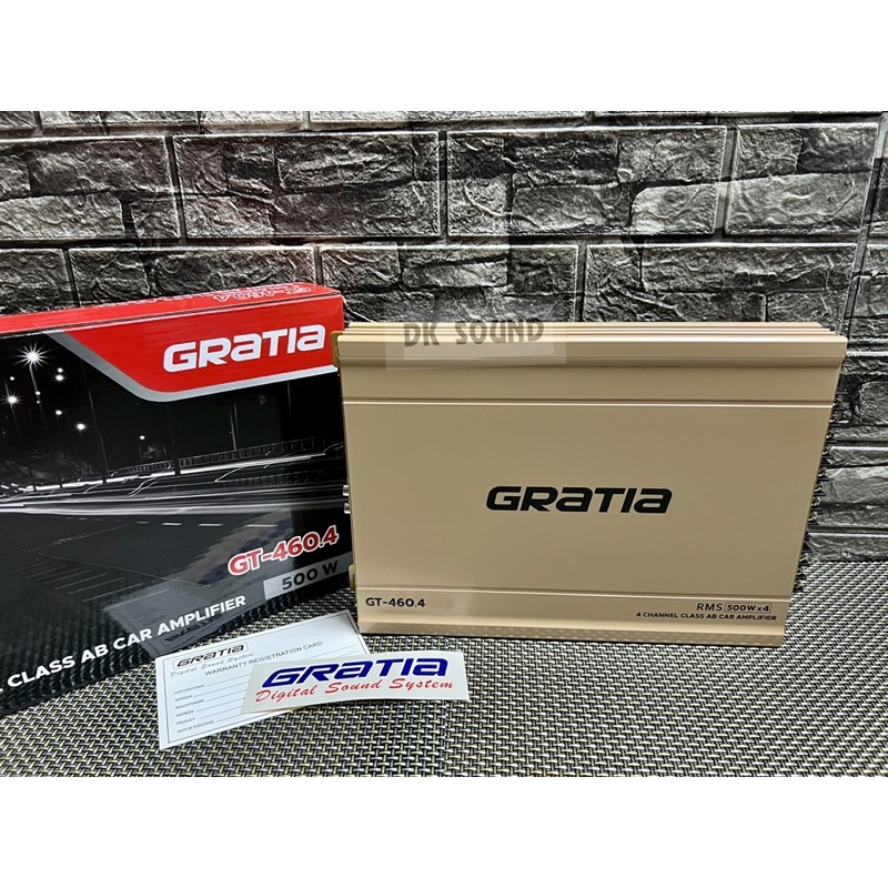 เพาเวอร์แอมป์ Class AB ขับเสียงกลาง แหลม GT-460.4 500w แบรนด์ GRATIA AB 4ch power amp เครื่อง ...