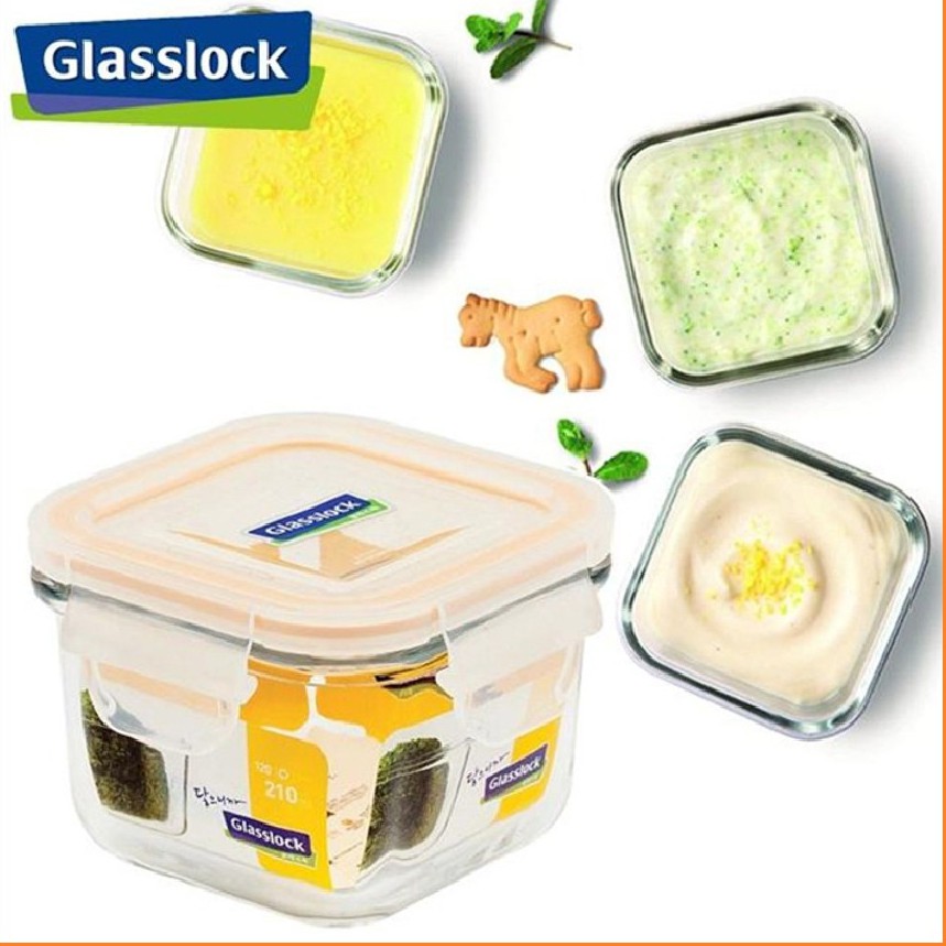 กล่องเก็บอาหารเด็ก กล่องแช่แข็งกระจกนิรภัย Glasslock Premium 210ml (1 กล่อง) | Shopee Thailand