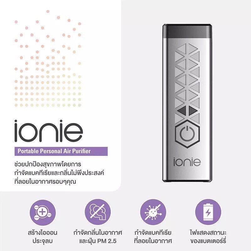 เครื่องฟอกอากาศแบบพกพา ionieของแท้100% | Shopee Thailand