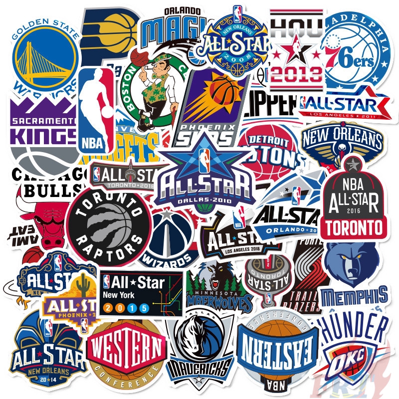 NBA Team Logo - Series 02 All Star สติ๊กเกอร์ 50Pcs/Set Waterproof DIY ...