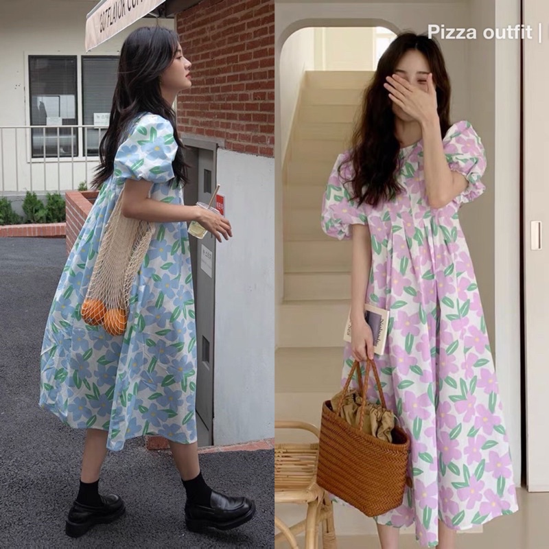 patricia house เดรสทรงเกาหลี แขนบอลลูน | Shopee Thailand
