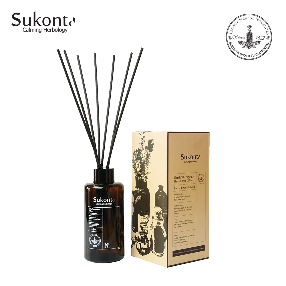 SUKONTA EARTH THERAPEUTIC REED DIFFUSER 200 ML ก้านไม้กระจายกลิ่น ...