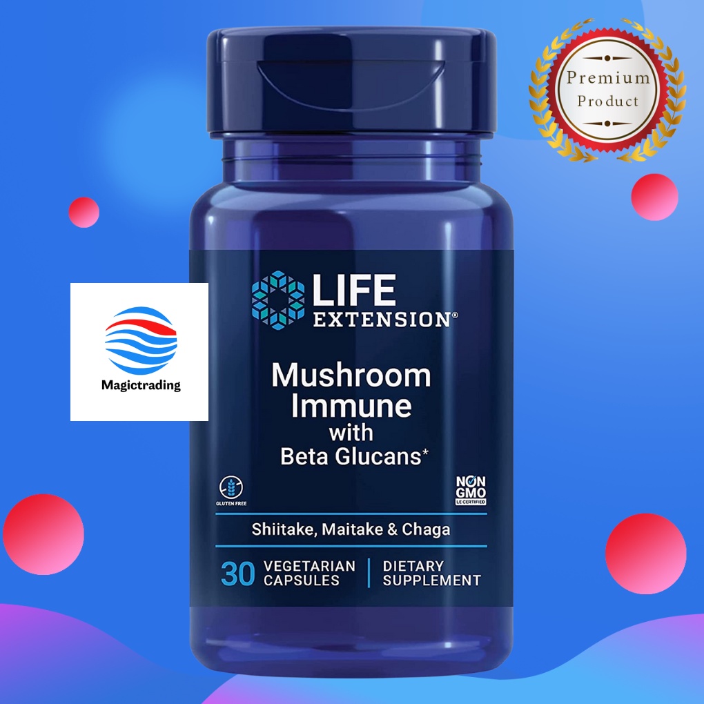 Life Extension Mushroom Immune with Beta Glucans / 30 Vegetarian ...