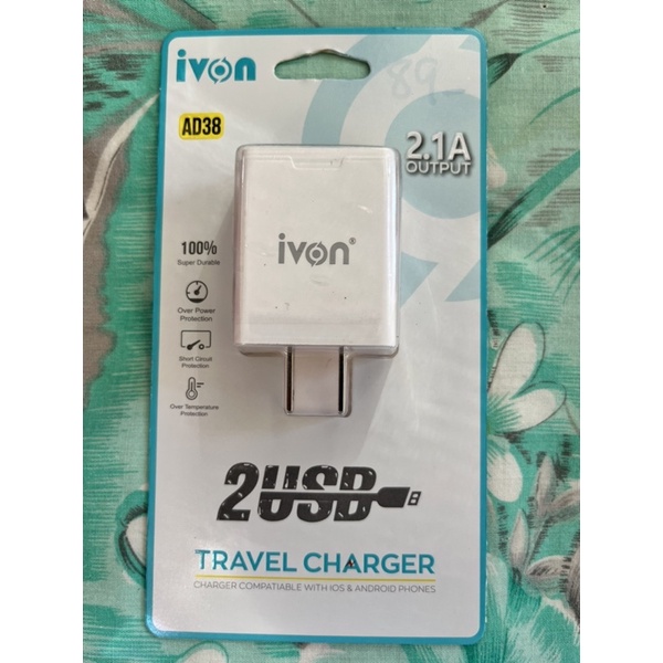 หัวชาร์จ ivon output 2.1A 2 ช่อง | Shopee Thailand