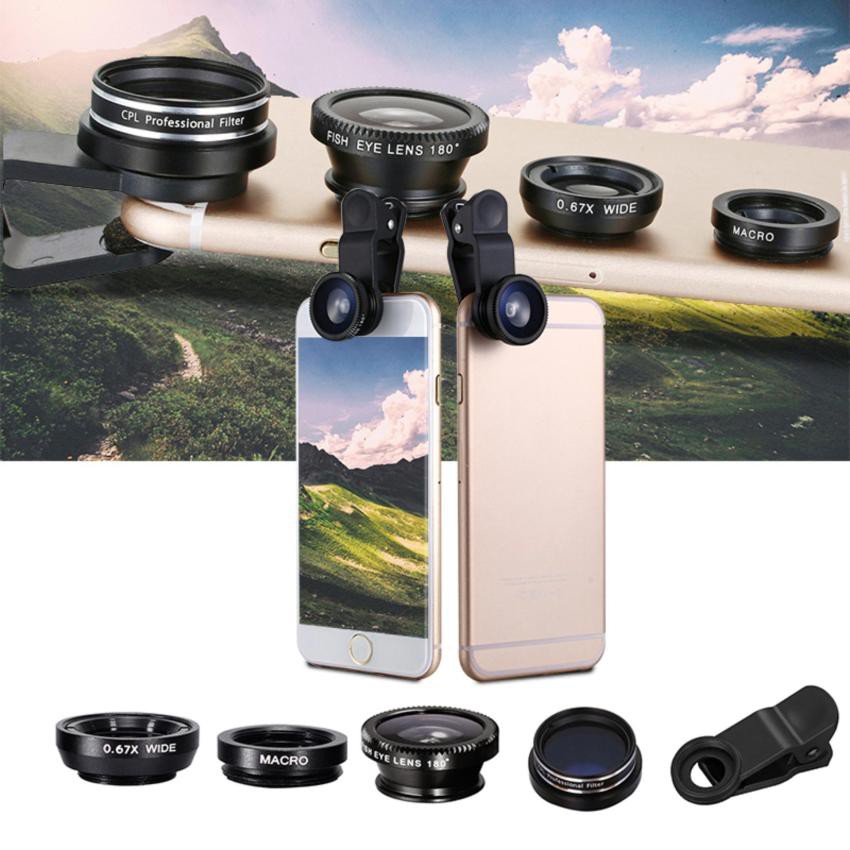 Xcsource ชุดเลนส์ติดโทรศัพท์ Fisheye Macro Wide CPL Lens สำหรับ iPhone ...