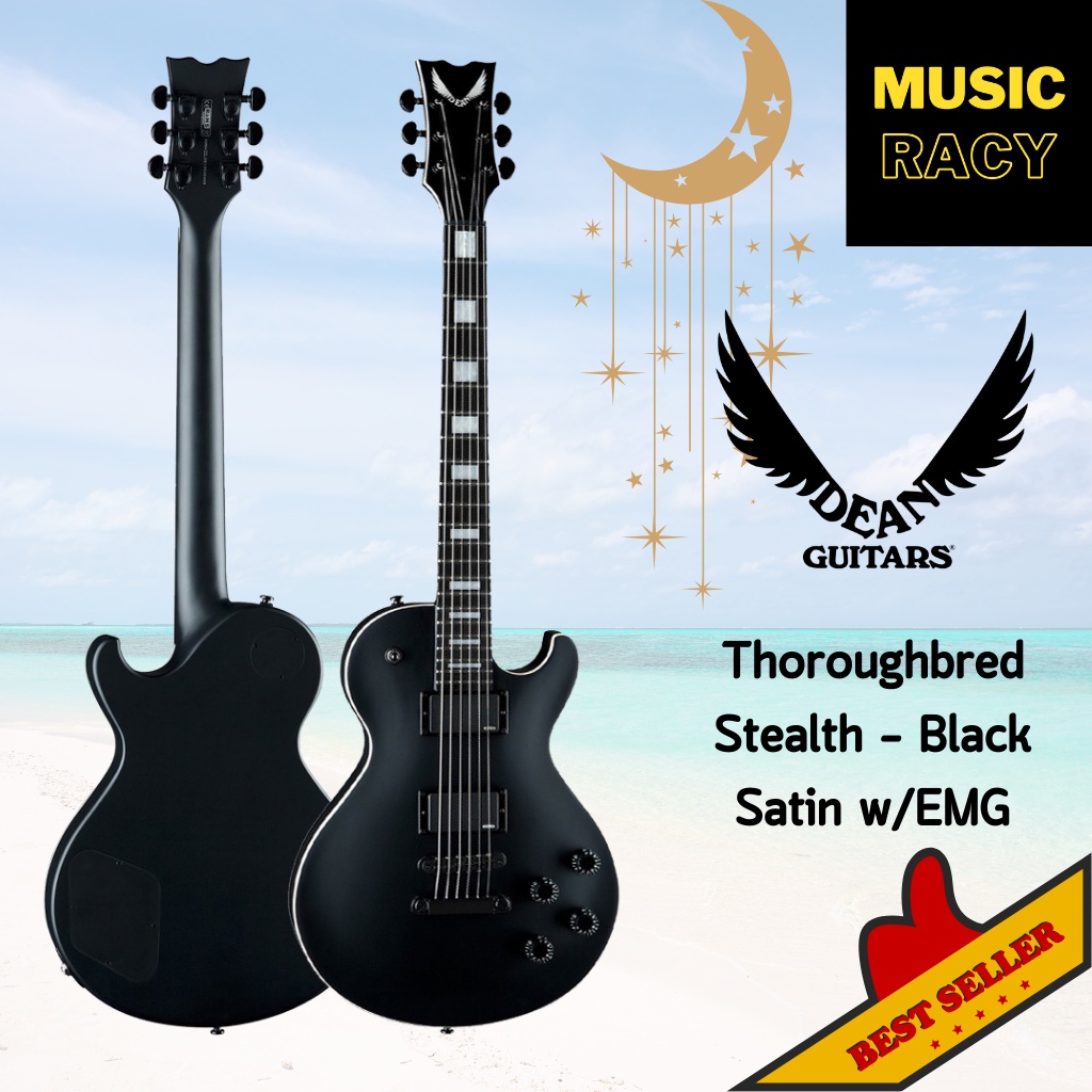 กีต้าร์ไฟฟ้า Dean Thoroughbred Stealth - Black Satin w/EMG แถม กระเป๋า ...