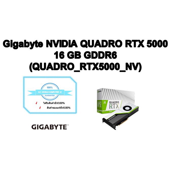 Gigabyte NVIDIA QUADRO RTX 5000 16 GB GDDR6 (QUADRO_RTX5000_NV ...
