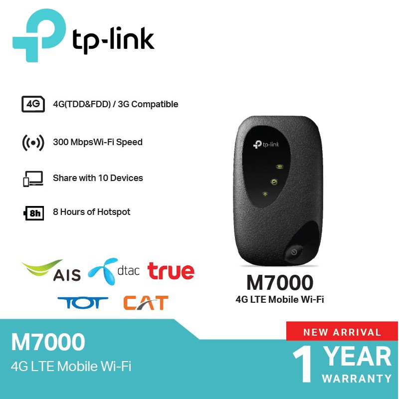 TP-Link M7000 Pocket WiFi พกพาไปได้ทุกที่ (4G LTE Mobile Wi-Fi) ใส่ซิม ...