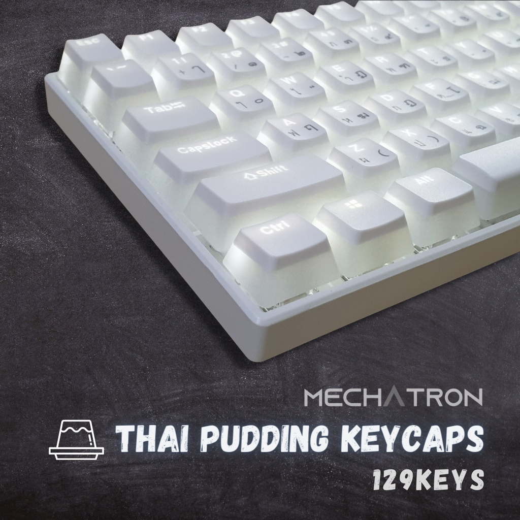 [Thai Keycaps] Pudding Keycap 129 Set ปุ่มคีย์แคปพุดดิ้ง ภาษาไทย PBT ...