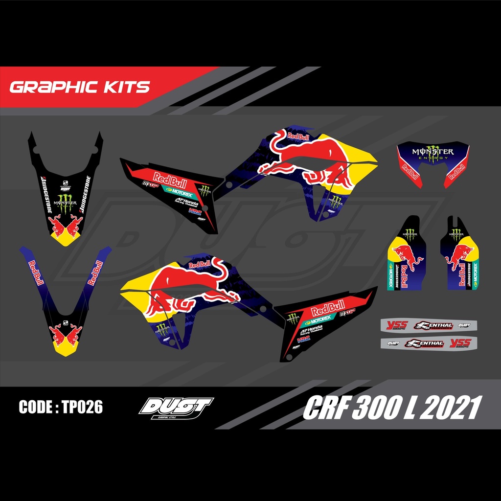 สติ๊กเกอร์วิบาก Honda CRF 300L 2021 ทั้งคัน Graphic kit สติ๊กเกอร์ ...