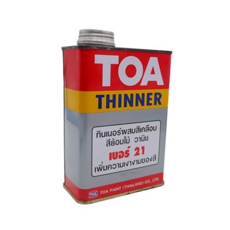 TOA THINNER ทินเนอร์ผสมสีเคลือบ สีย้อมไม้ วานิช เบอร์ 21 ขนาด 0.946 ลิตร เพิ่มความเงางามของสี ...