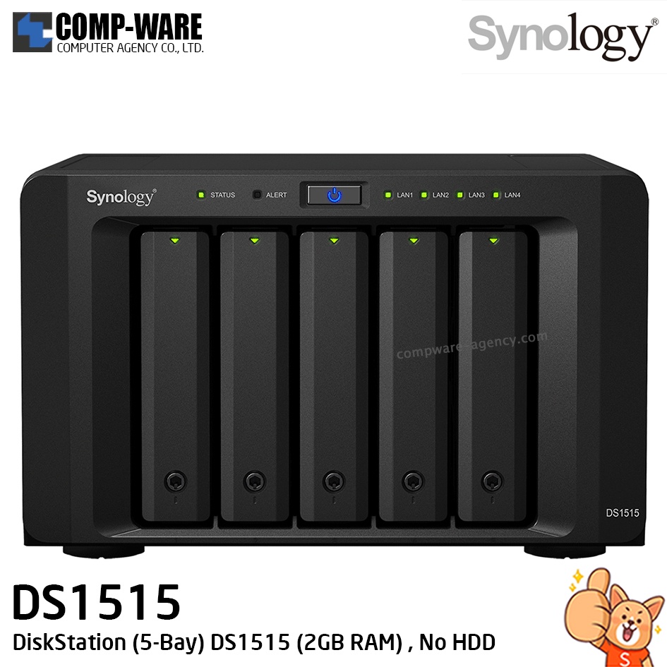 Synology DiskStation (5-Bay) DS1515 (2GB RAM) No HDD , No Warranty ...
