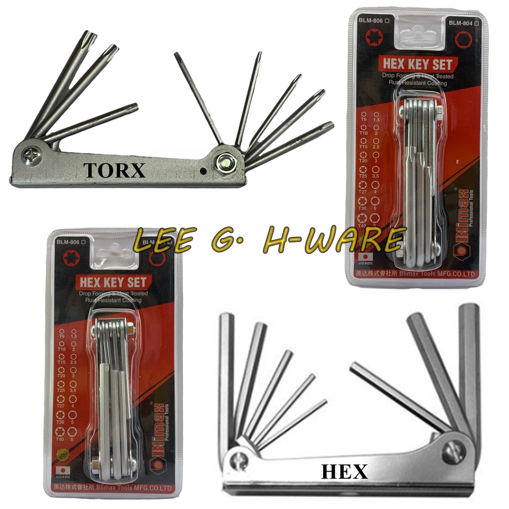 Blimax ชุดกุญแจอัลเลนแบบพับได้ I 8 ชิ้น Torx Allen Key I พับ Hex Allen ...