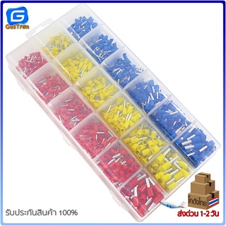 ชุดหัวต่อสายไฟ ขั้วต่อหางปลา ข้อต่อสายไฟ หางปลามีฉนวน Tube type VE0508 E7508 E1008 E1508 E2508 ...