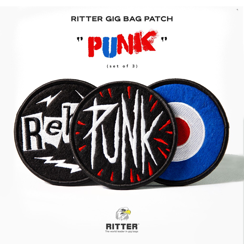 Ritter Bag Patch "Punk" Set แพทช์โลโก้ตกแต่งกระเป๋ากีตาร์รุ่น BERN 4 ...
