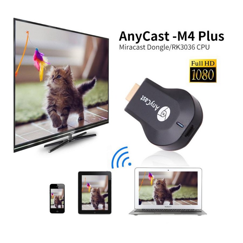 Anycast M4 Plus HDMI WIFI Display ไม่ต้องลงแอพ HDTV ต่อมือถือไปทีวี ...