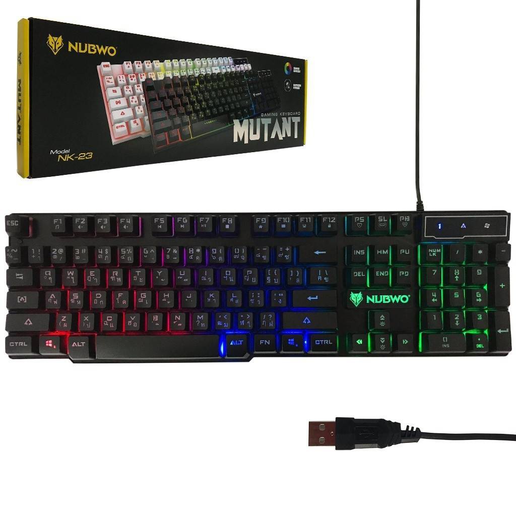 Nubwo NK-23 Mutant Gaming Keyboard คีย์บอร์ดเกมมิ่ง RUBBER DOME ไฟทะลุ | Shopee Thailand