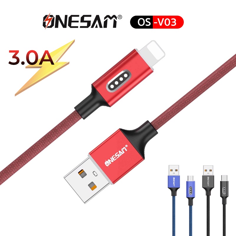 ONESAM รุ่น OS-V03 สายชาร์จและถ่ายโอนข้อมูล LED Data Cable FAST ...
