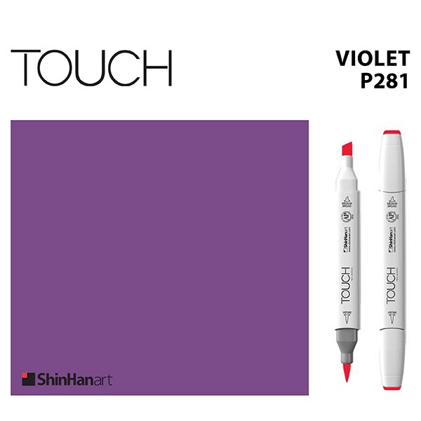 TOUCH TWIN BRUSH MARKER P281 (VIOLET) / มาร์คเกอร์หัวพู่กัน-หัวตัดขนาด ...