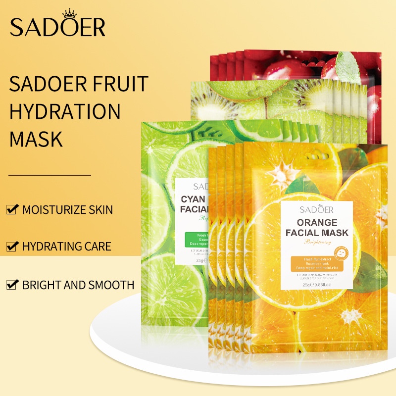 Rorec SADOER Fresh Fruit Extract Essence Mask มาส์กหน้าซ่อมแซมและให้ความชุ่มชื้นอย่างล้ําลึก ...