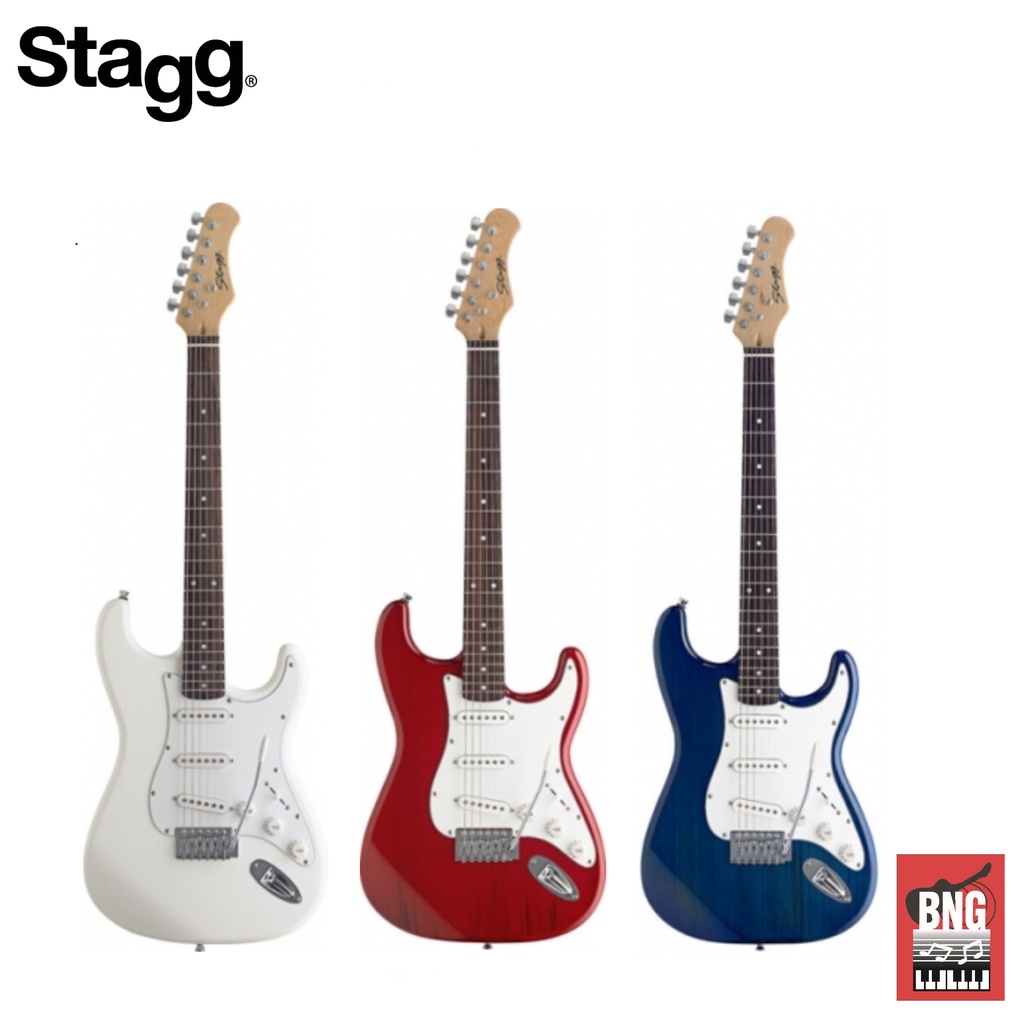 STAGG S-300 WH,TR,TB,RDS,PK,BK,SB ทรง Stratocaster Electric Guitar | Shopee Thailand