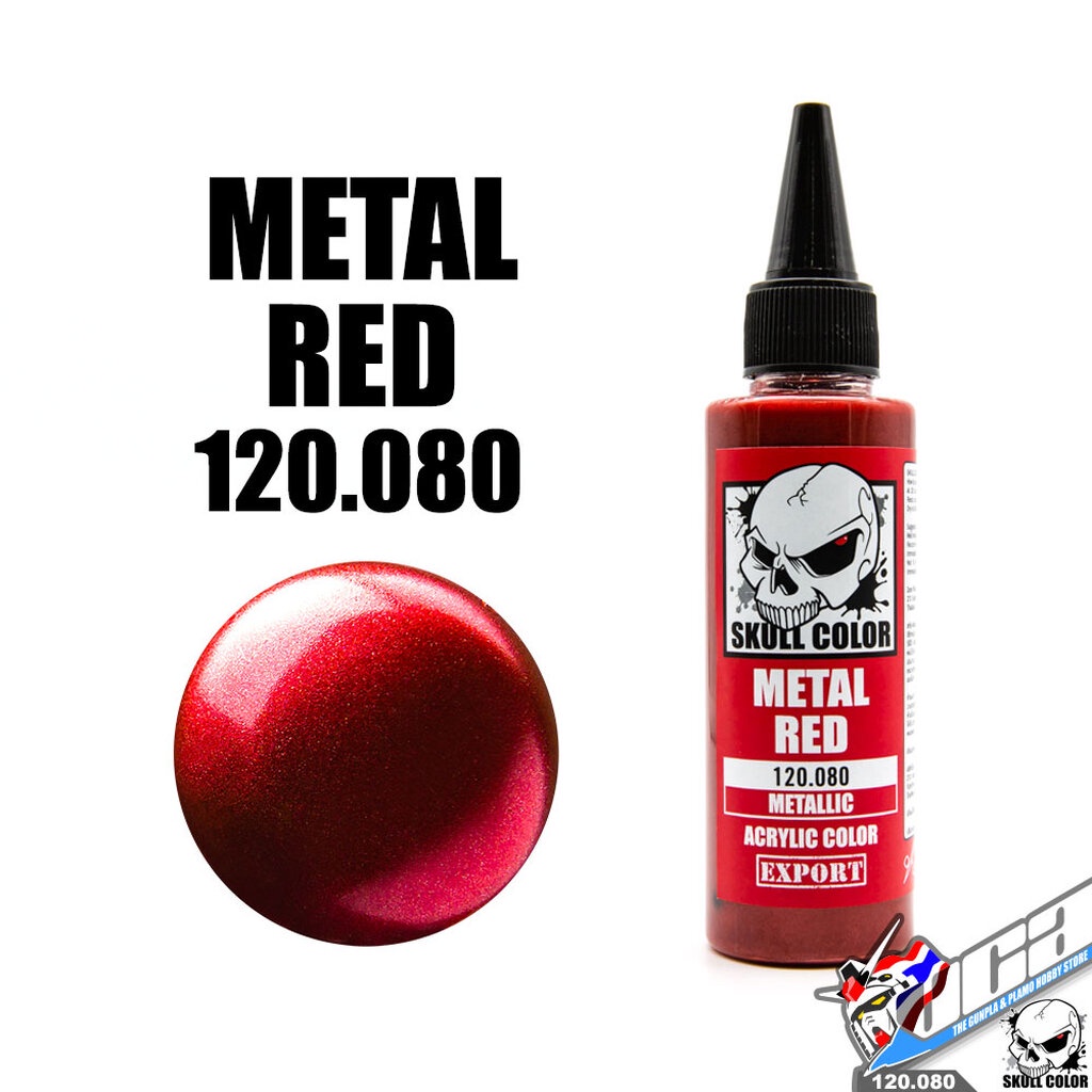 SKULL COLOR 120.080 METAL RED ACRYLIC COLOR 60ML METALLIC สีอะครีลิก ...