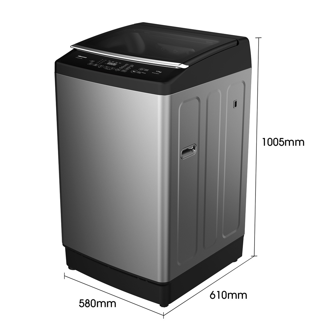 Hisense เครื่องซักผ้าฝาบน สีเทา รุ่น WTJA1301T ความจุ 13 กก.ประหยัดไฟ ...