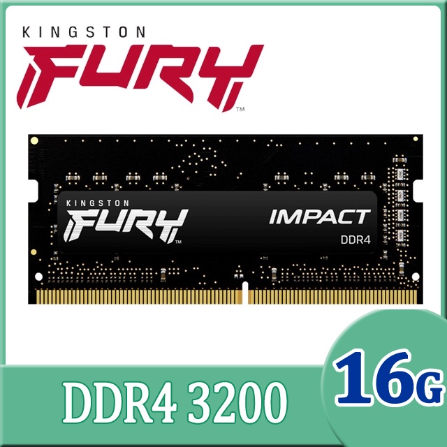 16GB (16GBx1) DDR4 3200MHz RAM NOTEBOOK (แรมโน้ตบุ๊ค) KINGSTON FURY IMPACT (KF432S20IB/16 ...