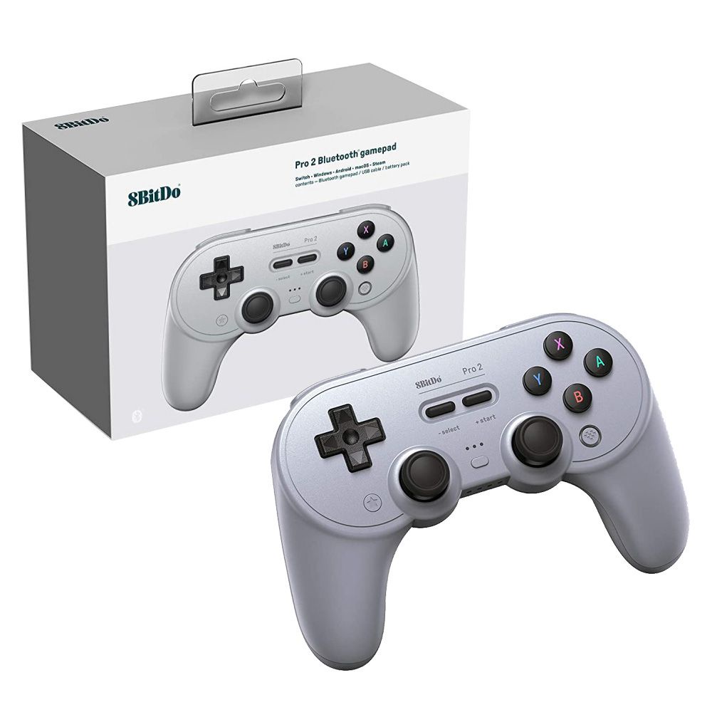 8BitDo Pro 2 Bluetooth Gamepad for Switch, PC, macOS, Android (Gray ...