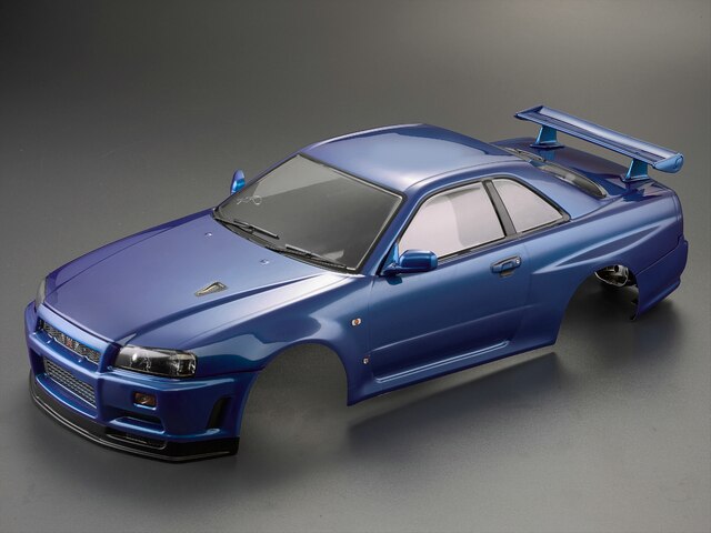 1/10 GTR R34 Skyline BNR34 RC PC drift Body shell complete Body 257 มม. ...