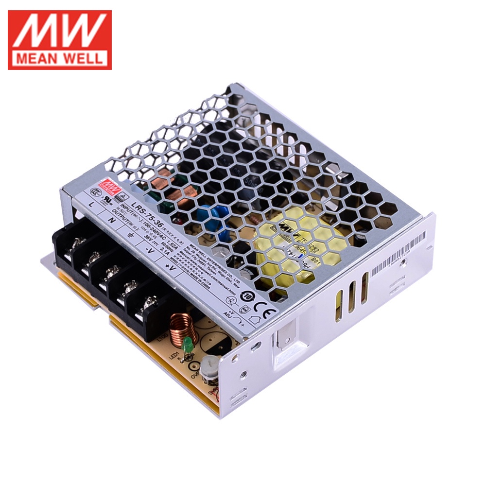 Original MEAN WELL LRS-75-36 Switching Power Supply 110V220V AC ถึง 36V DC 2.1A 75W Meanwell ...