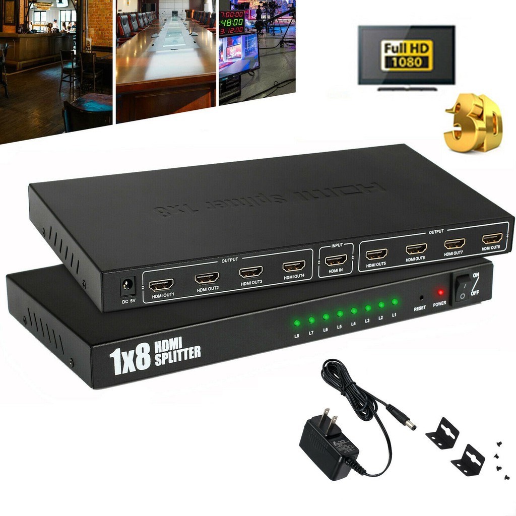 HDMI 1x8 1x16 Splitter 2In 8Out Switcher 4Kx2K 3D 1080p HDMI Splitter ...