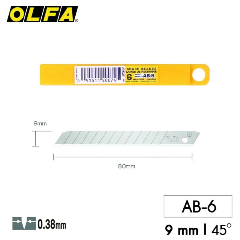 ใบมีดคัตเตอร์ OLFA Japan รุ่น DKB-5, AB-6, LB-10 ใบคัตเตอร์ขนาด9 มม. และ 18 มม. | Shopee Thailand
