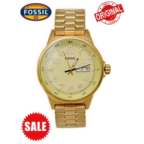 นาฬิกา FOSSIL Light Green Dial Gold Tone Stainless Steel Men's Watch ...