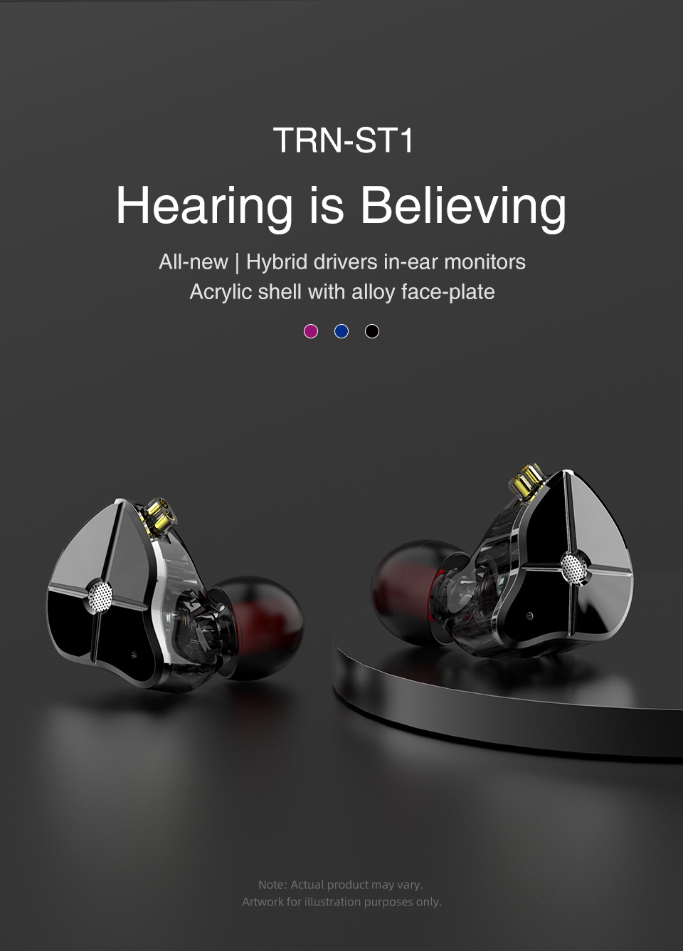 Trn ST1 1DD + 1BA Hybrid In Ear หูฟัง HIFI DJ Monitor วิ่งกีฬาหูฟัง ...