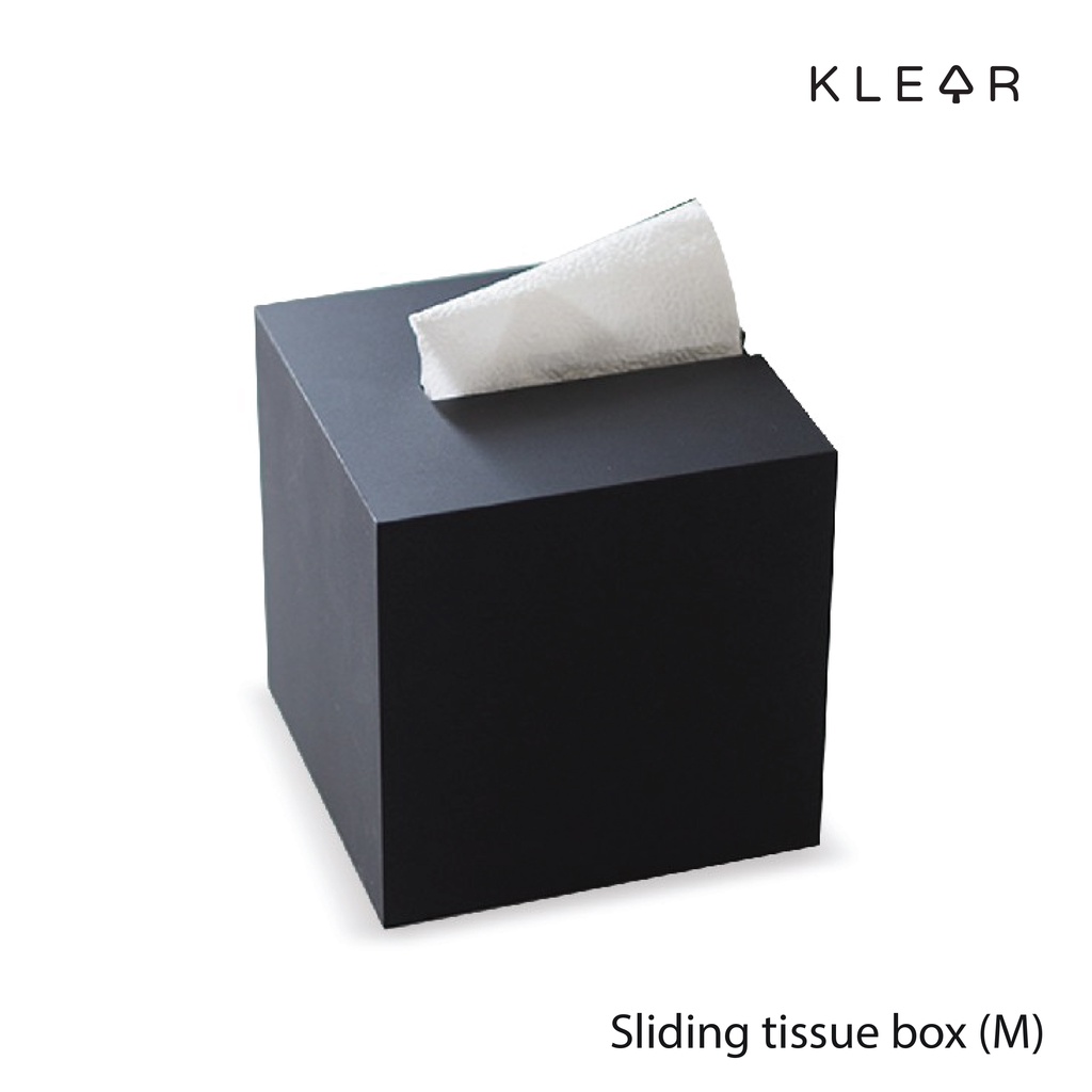 KlearObject Sliding Tissue Box-M กล่องใส่กระดาษทิชชู่ สีดำด้าน เหมาะสำหรับทิชชู่ม้วน | Shopee ...