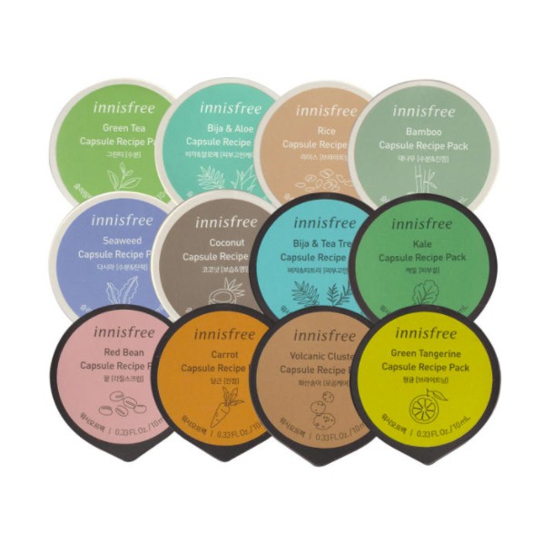 Innisfree Capsule Recipe Pack 10ml (Volcanic Cluster, Seaweed, Green ...