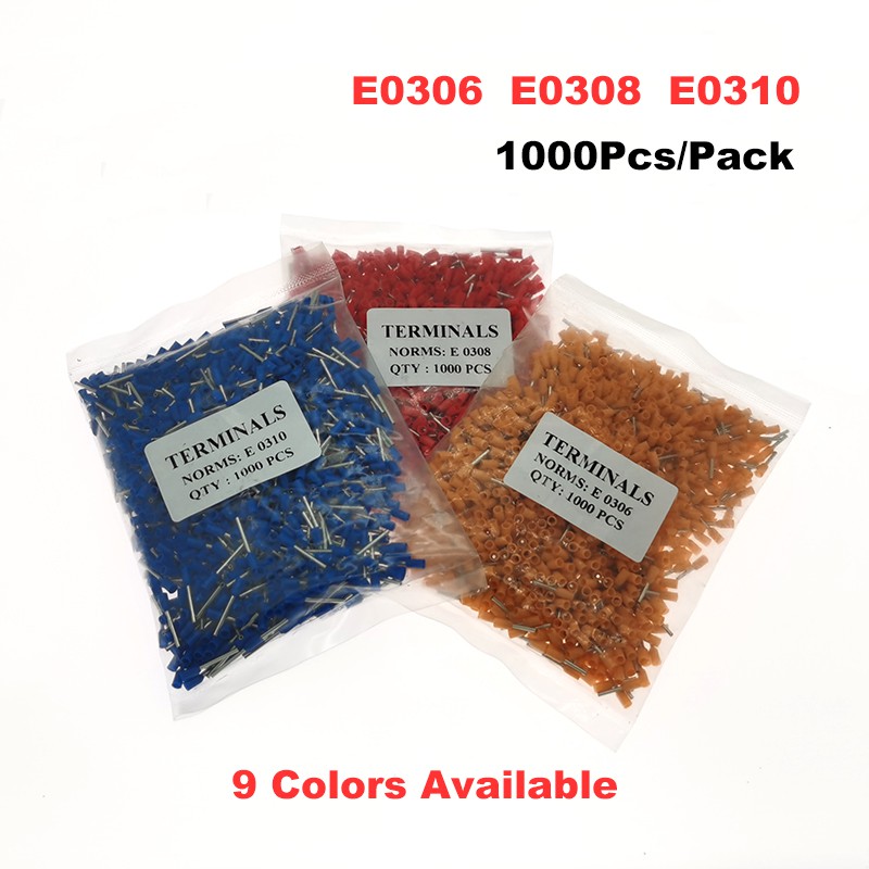 1000 ชิ้นท่อทองแดง Insutated สายไฟ End Terminals ไฟฟ้า Crimp Terminal ...
