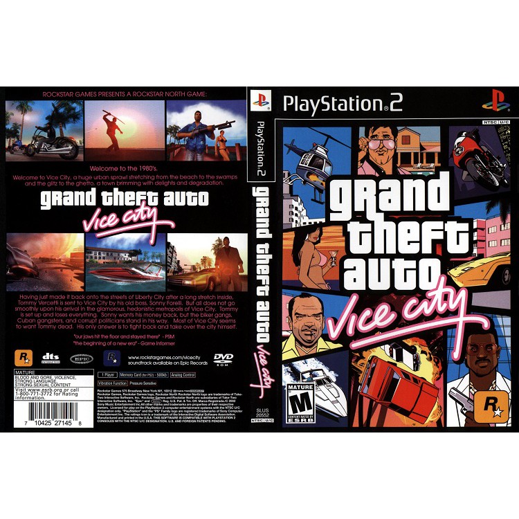 GRAND THEFT AUTO VICE CITY [PS2 US : DVD5 1 Disc] | Shopee Thailand