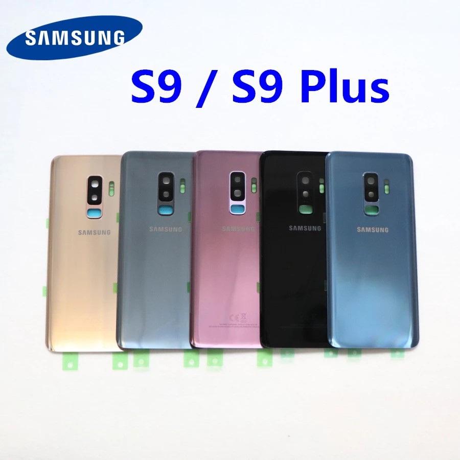 SAMSUNG กระจกฝาหลังแบตเตอรี่สําหรับsamsung Galaxy S9 G960 S9 Plus G965 ด้านหลังกระจกกรณี + เลนส์ ...