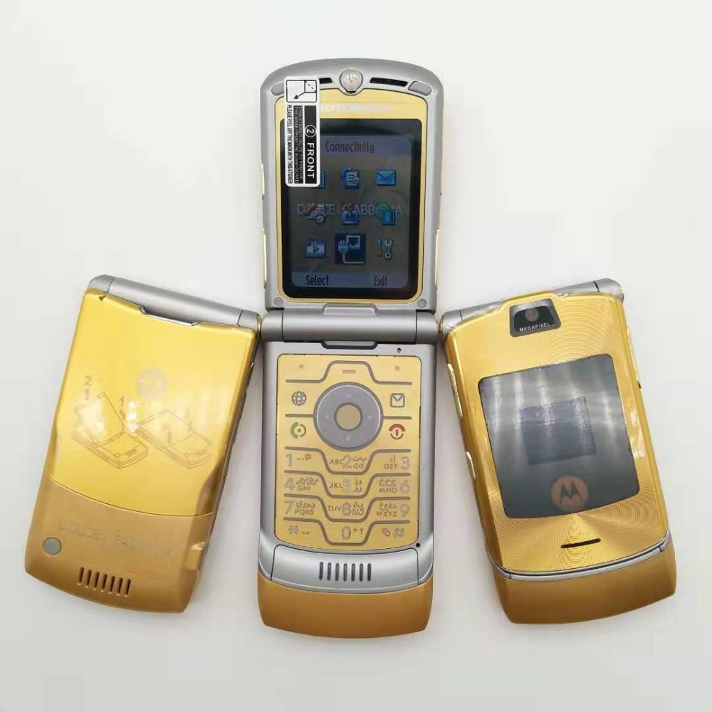 ปลดล็อค Motorola Razr V3i GSM Bluethooth Music Flip Basic โทรศัพท์ ...
