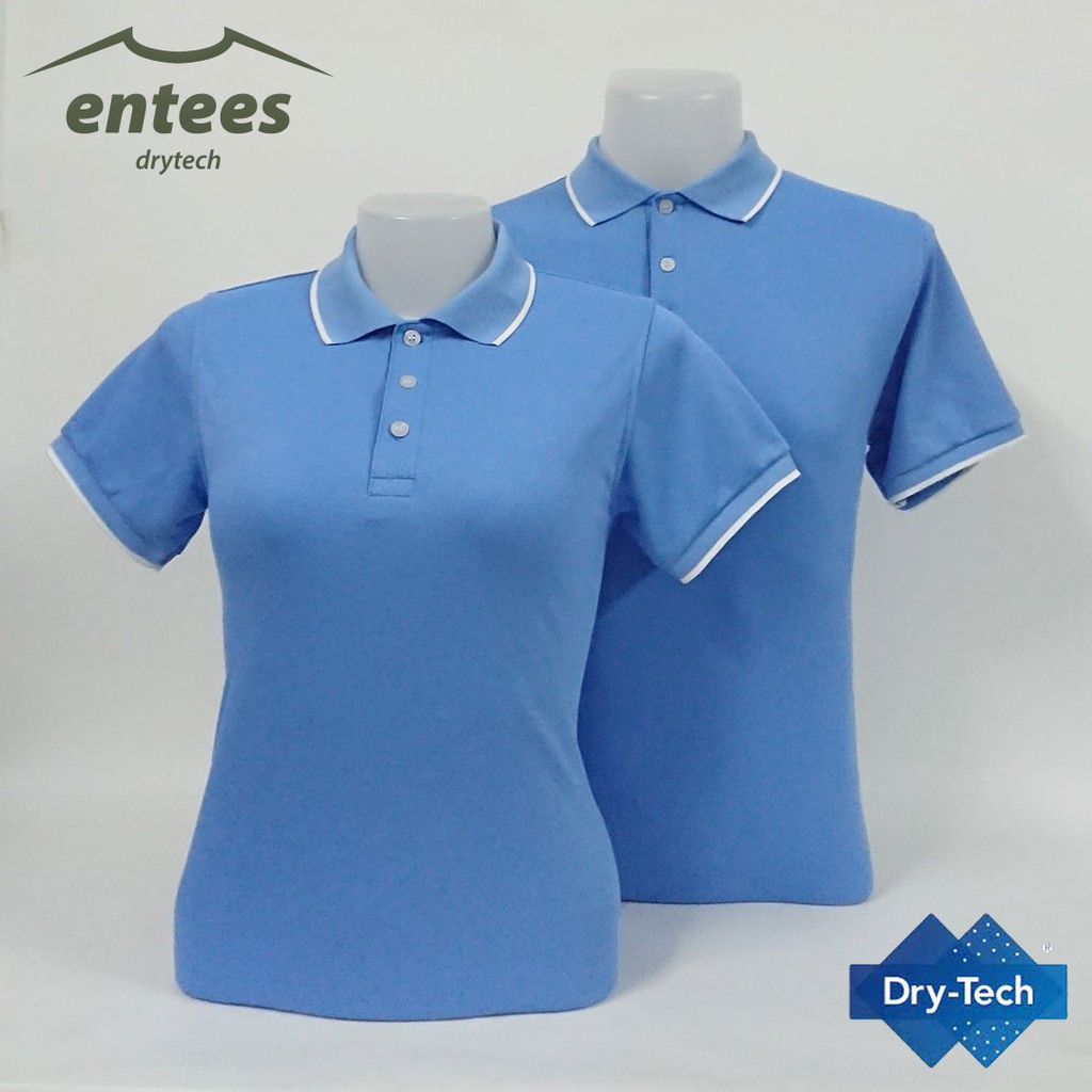 เสื้อโปโล DryTech X4 สีฟ้า คราม ปกรื้วขาว | Shopee Thailand