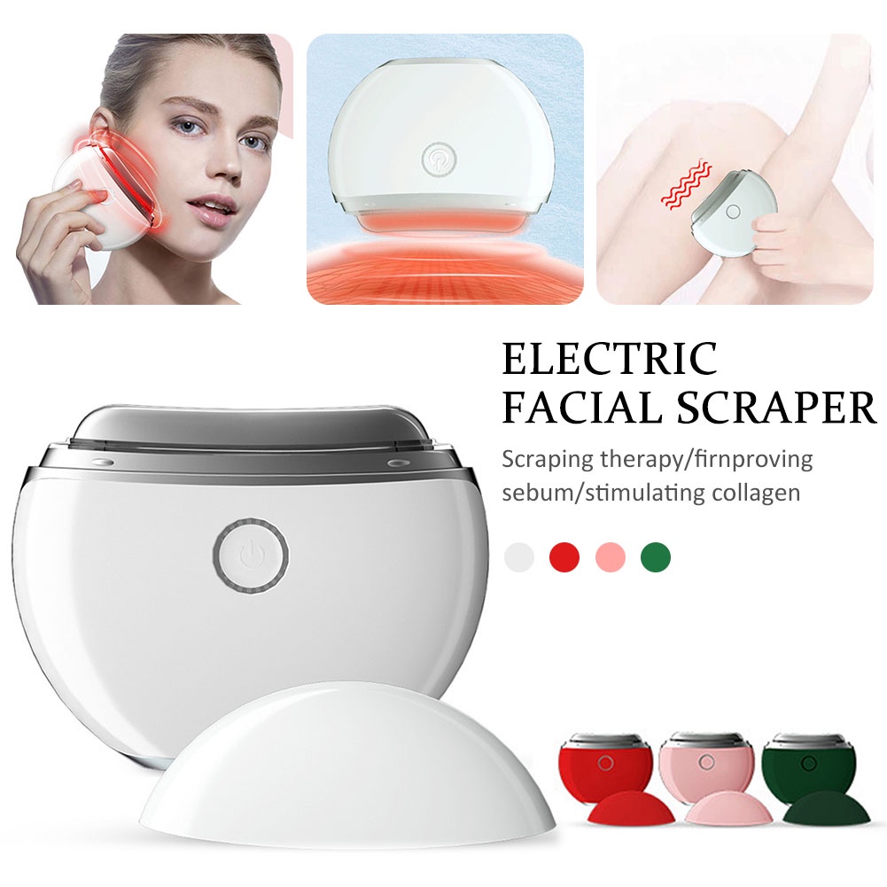 ไฟฟ ้ า Gua Sha Scraping Board Facial Microcurrent Massager Body Face ...