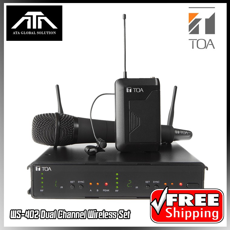 TOA WS-402 Dual Channel Wireless Set ไมค์โครโฟนไร้สาย ไวเรสส์ ไมค์ | Shopee Thailand