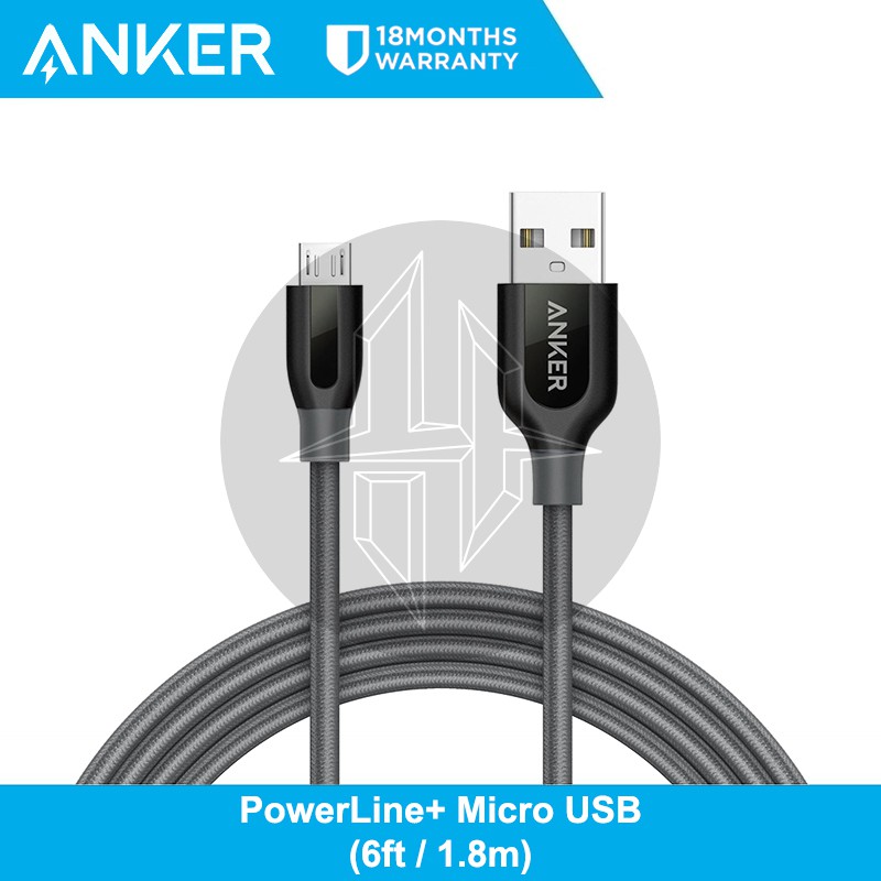 Anker A8143 1.8M PowerLine+ สาย Micro USB Fast Charging Data Cable Charger | Shopee Thailand